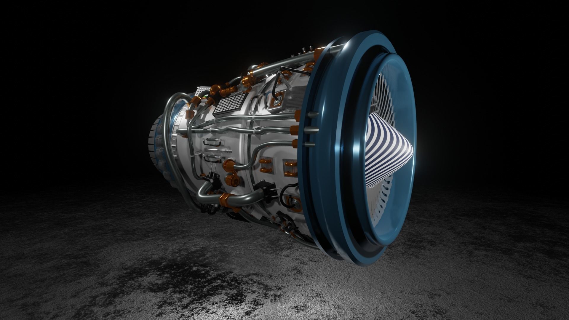 HAVOC-A01 Fictional Jet Engine 3D model animated rigged | CGTrader