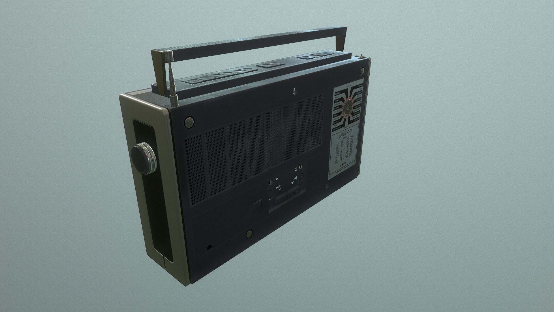 3D model Soviet retro radio Salut-001 German version VR / AR / low-poly ...