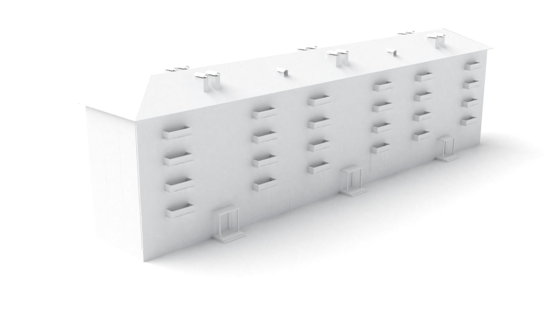 Panel five storey house 3D model | CGTrader