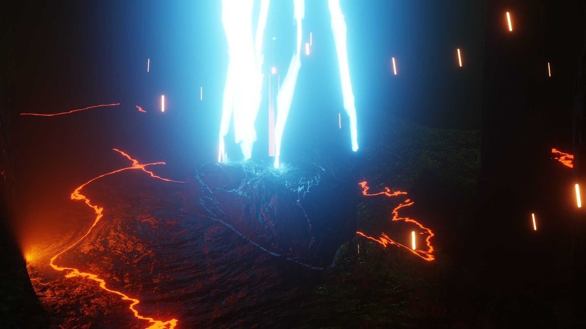 Medieval sword in ruins with lightning and animated 3D model animated ...