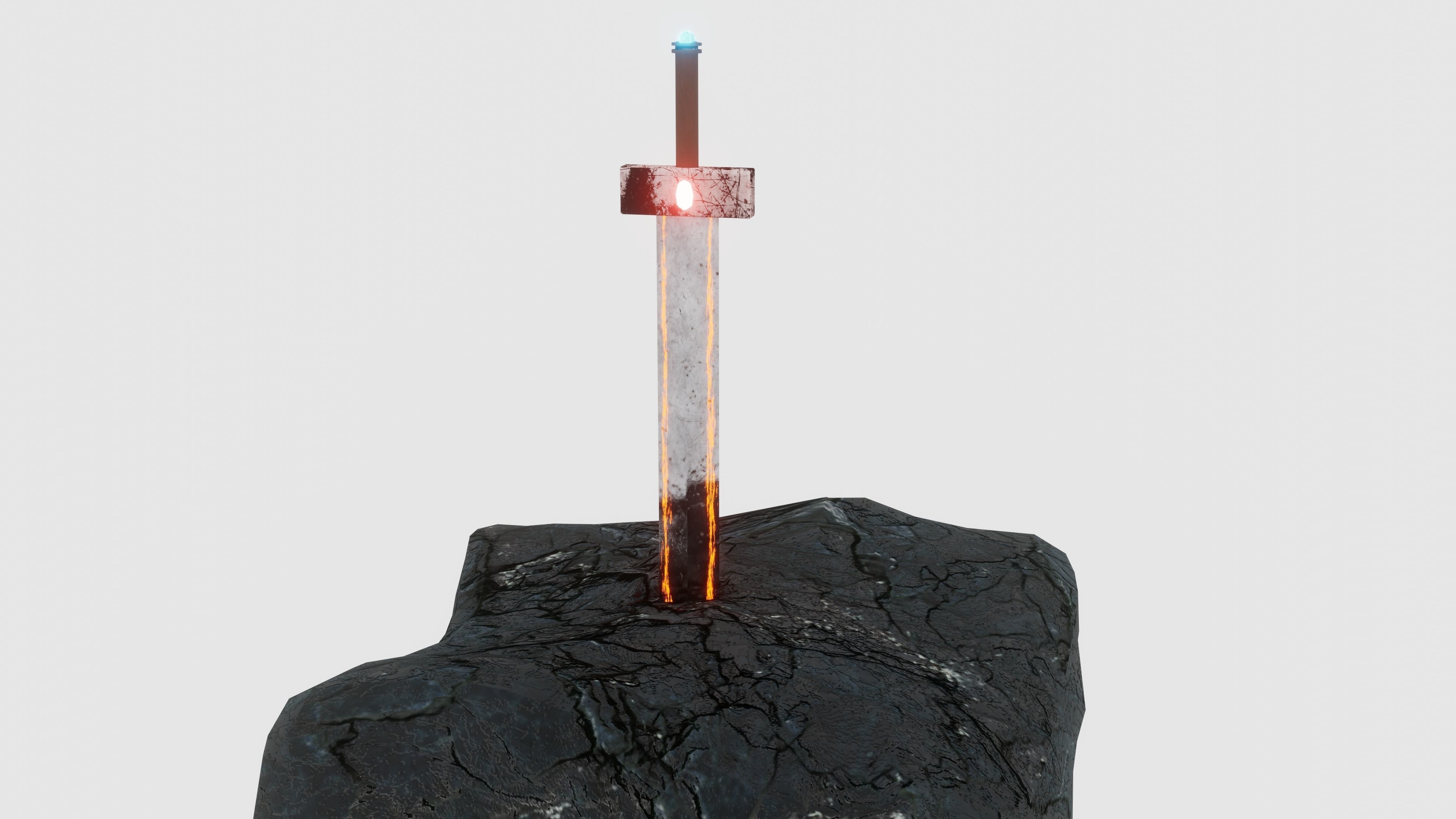 Medieval sword in ruins with lightning and animated 3D model animated ...