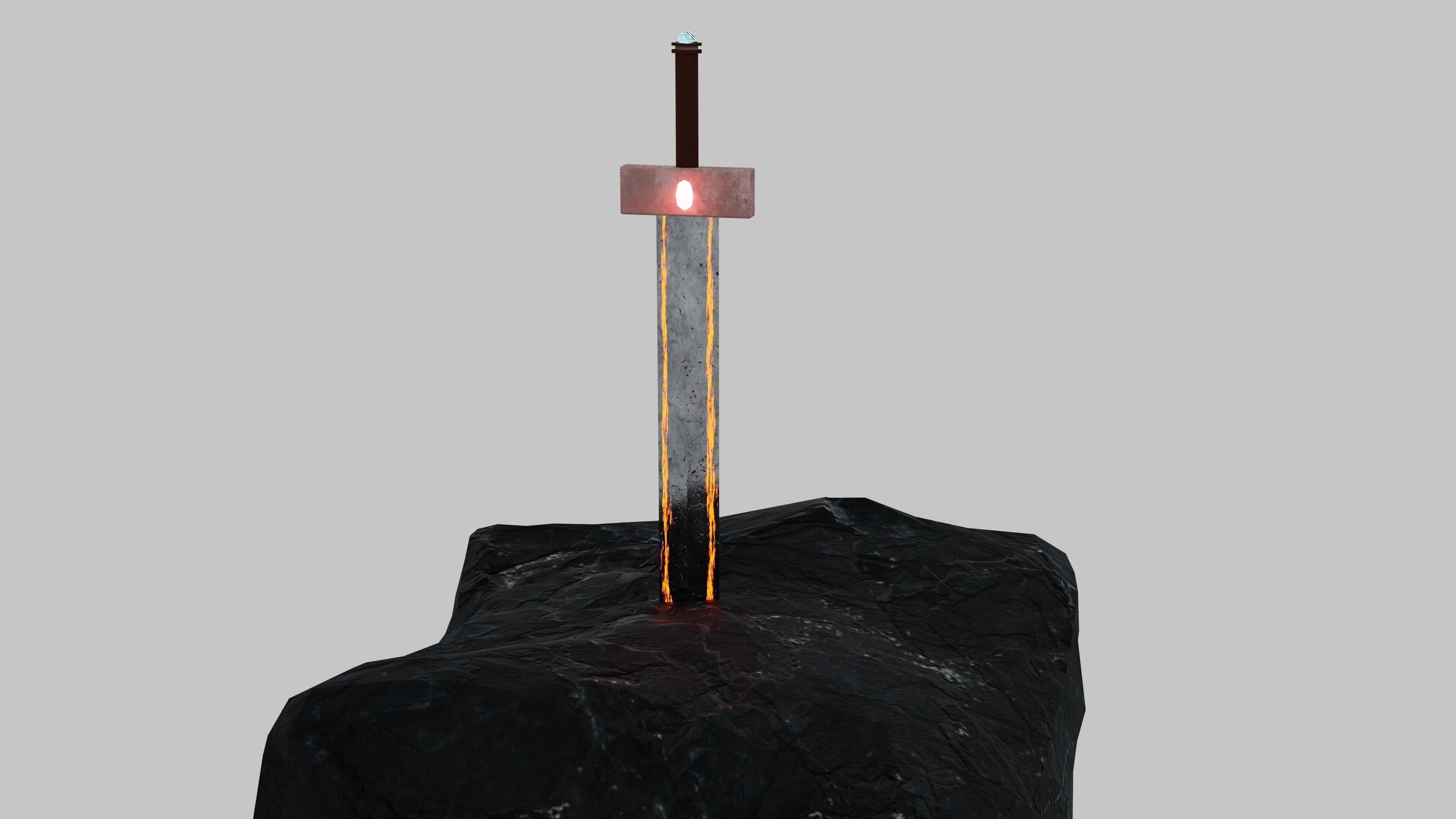 Medieval sword in ruins with lightning and animated 3D model animated ...