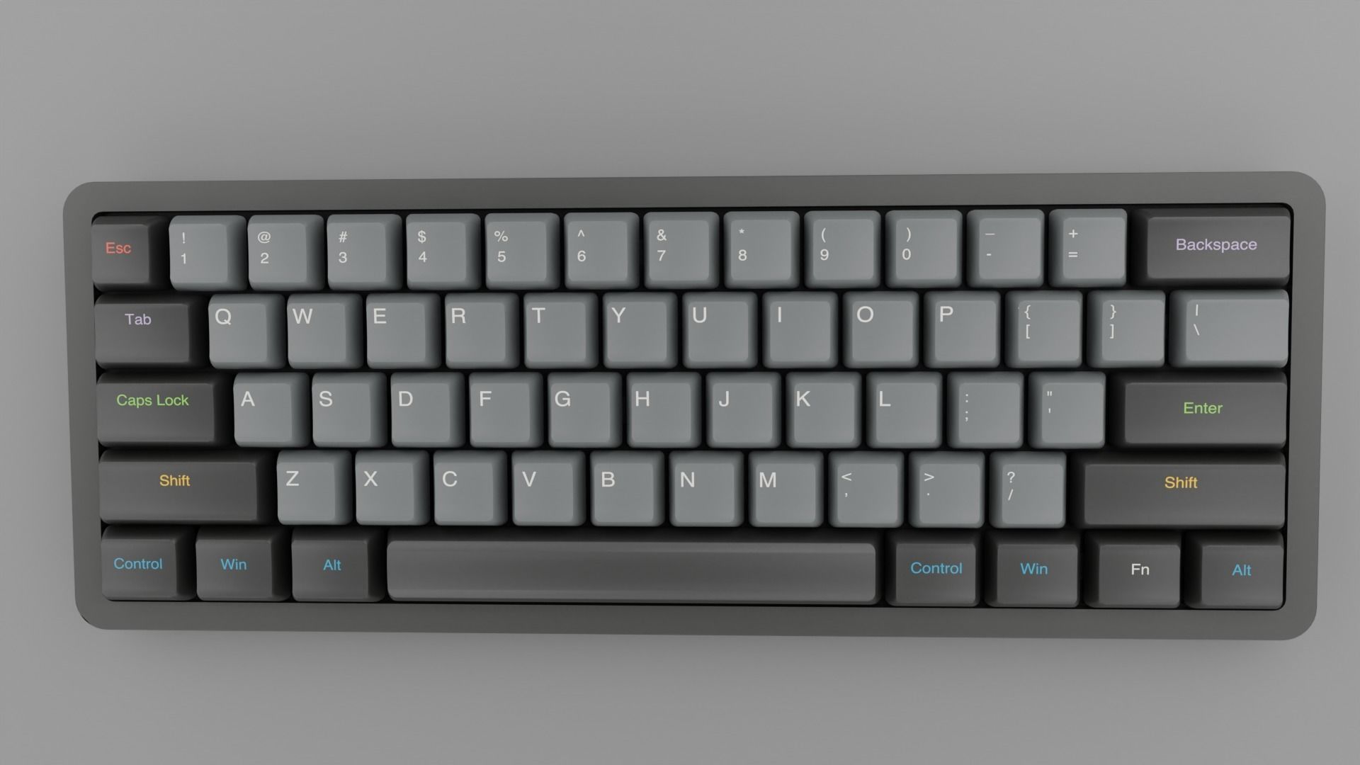 60 Percent Compact Mechanical Keyboard 3D model | CGTrader