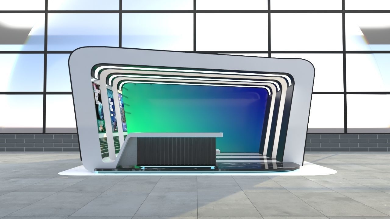 Modern Booth 3D model | CGTrader