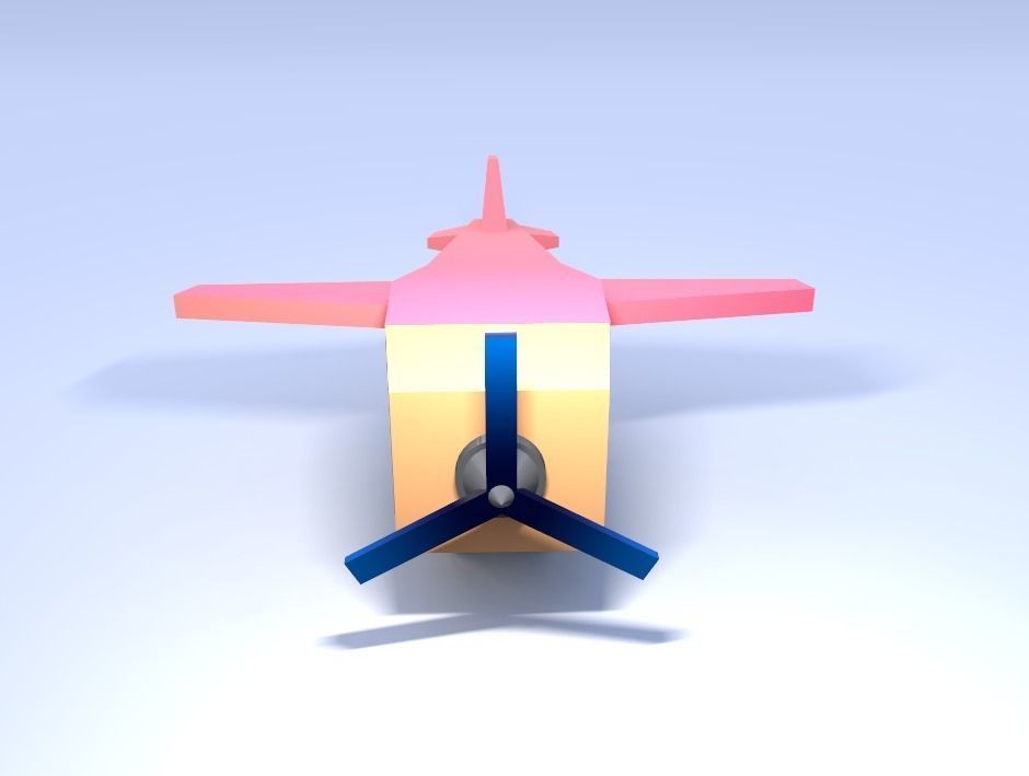 cartoon Aero plane Low Poly Light Aircraft Cessna Airplane 3D model ...