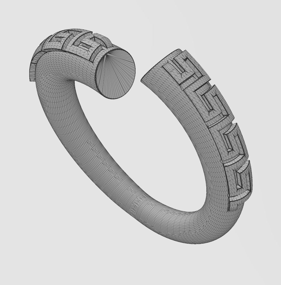 Versace twisted conical rope ring US size 6to9 3D model 3D printable ...