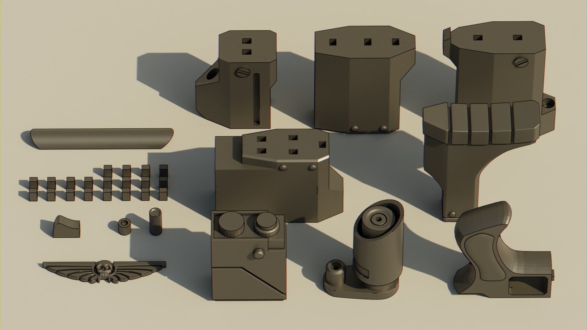 Warhammer 40K Kantrael Pattern Lasgun Gun 3D Printable free 3D model ...