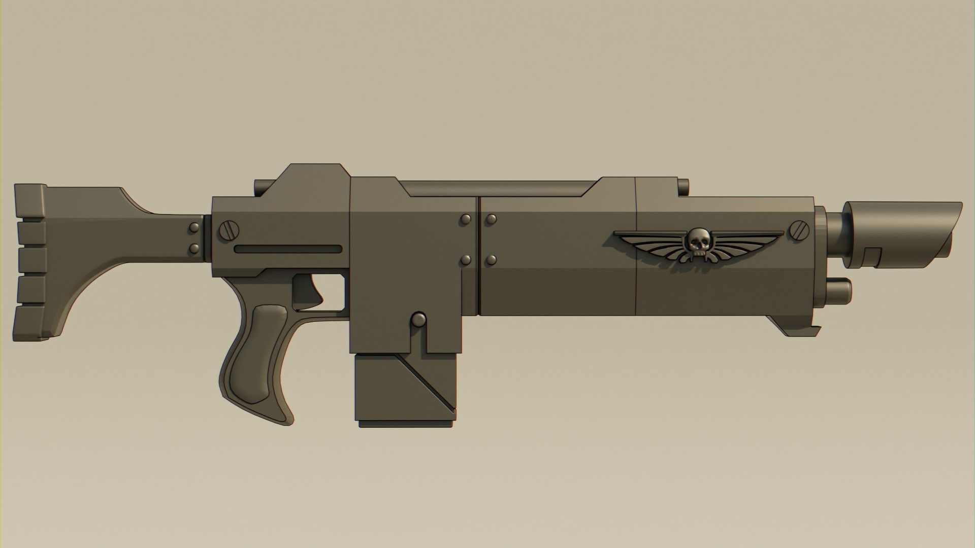 Warhammer 40K Kantrael Pattern Lasgun Gun 3D Printable free 3D model ...