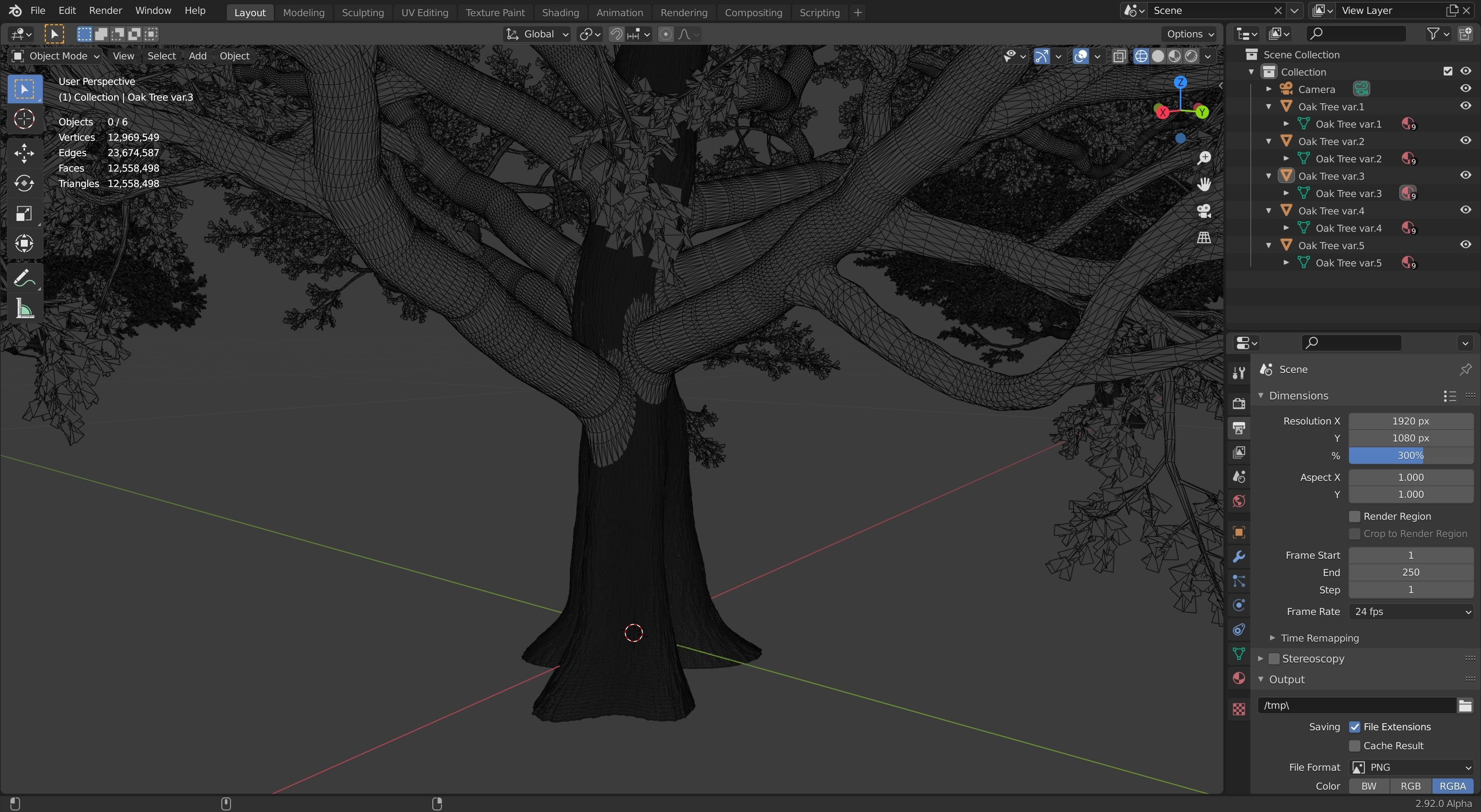 High Poly Oak Tree Set 3D model | CGTrader