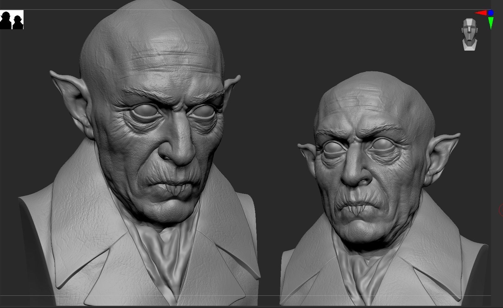 Nosferatu bust 3D model 3D printable | CGTrader