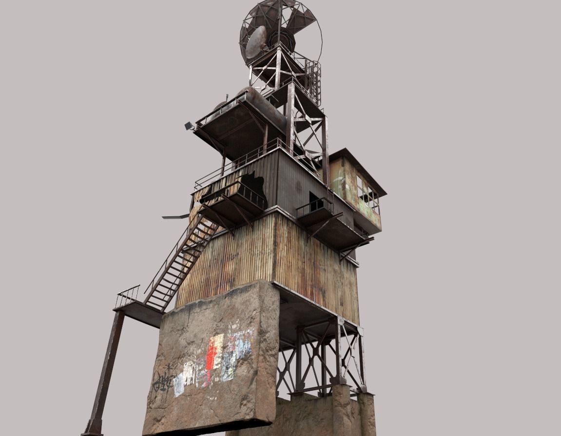 Post-Apocalyptic Outpost Tower 3D model | CGTrader