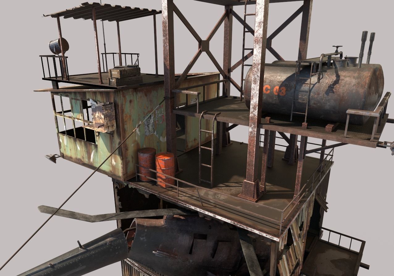 Post-Apocalyptic Outpost Tower 3D model | CGTrader