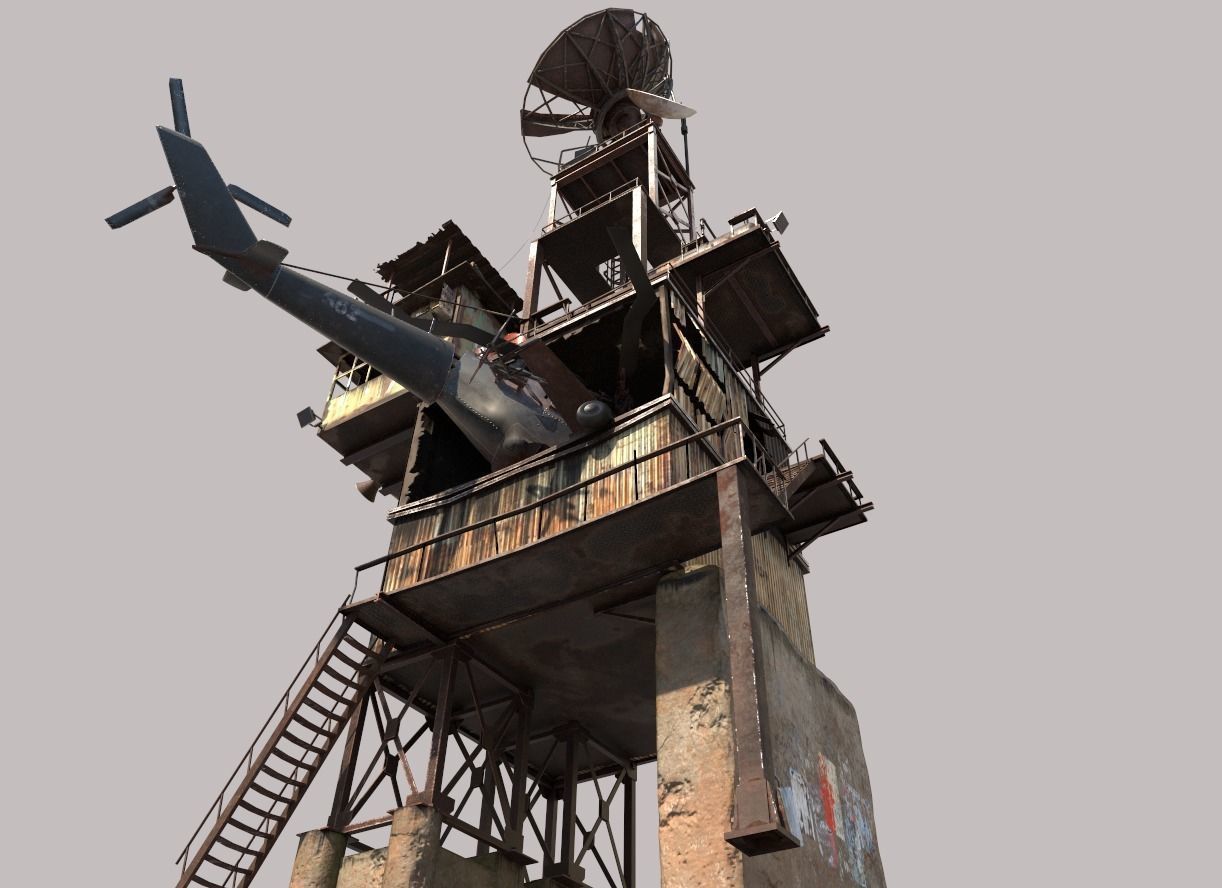 Post-Apocalyptic Outpost Tower 3D model | CGTrader