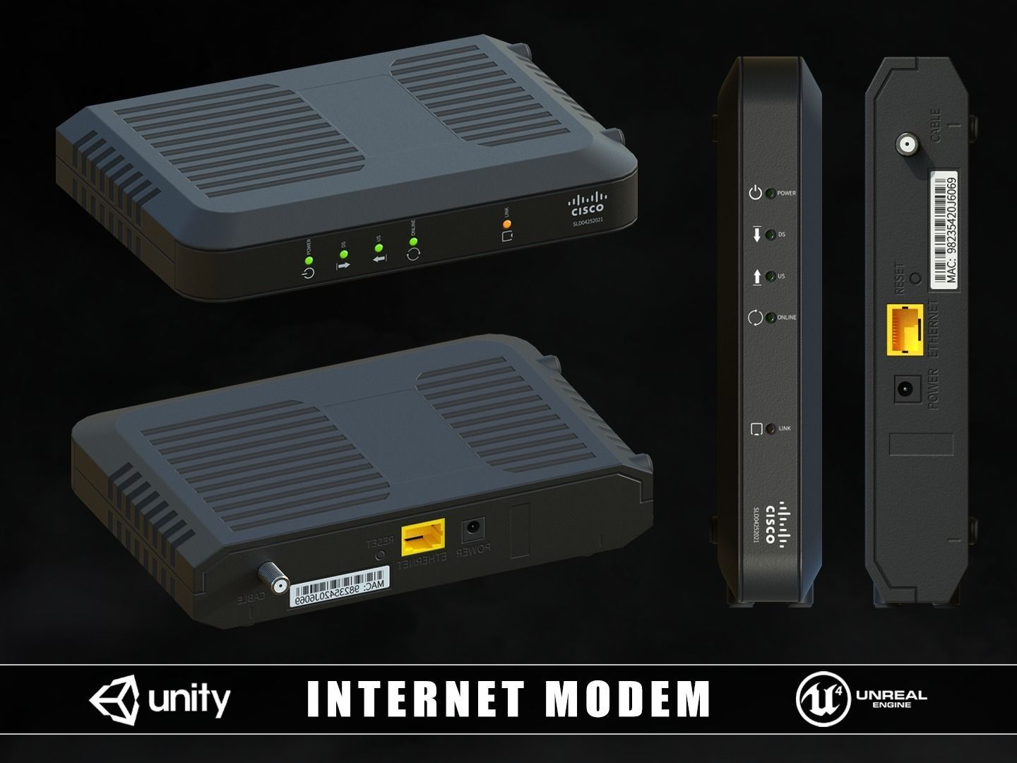 3D model Internet Modem VR / AR / low-poly | CGTrader