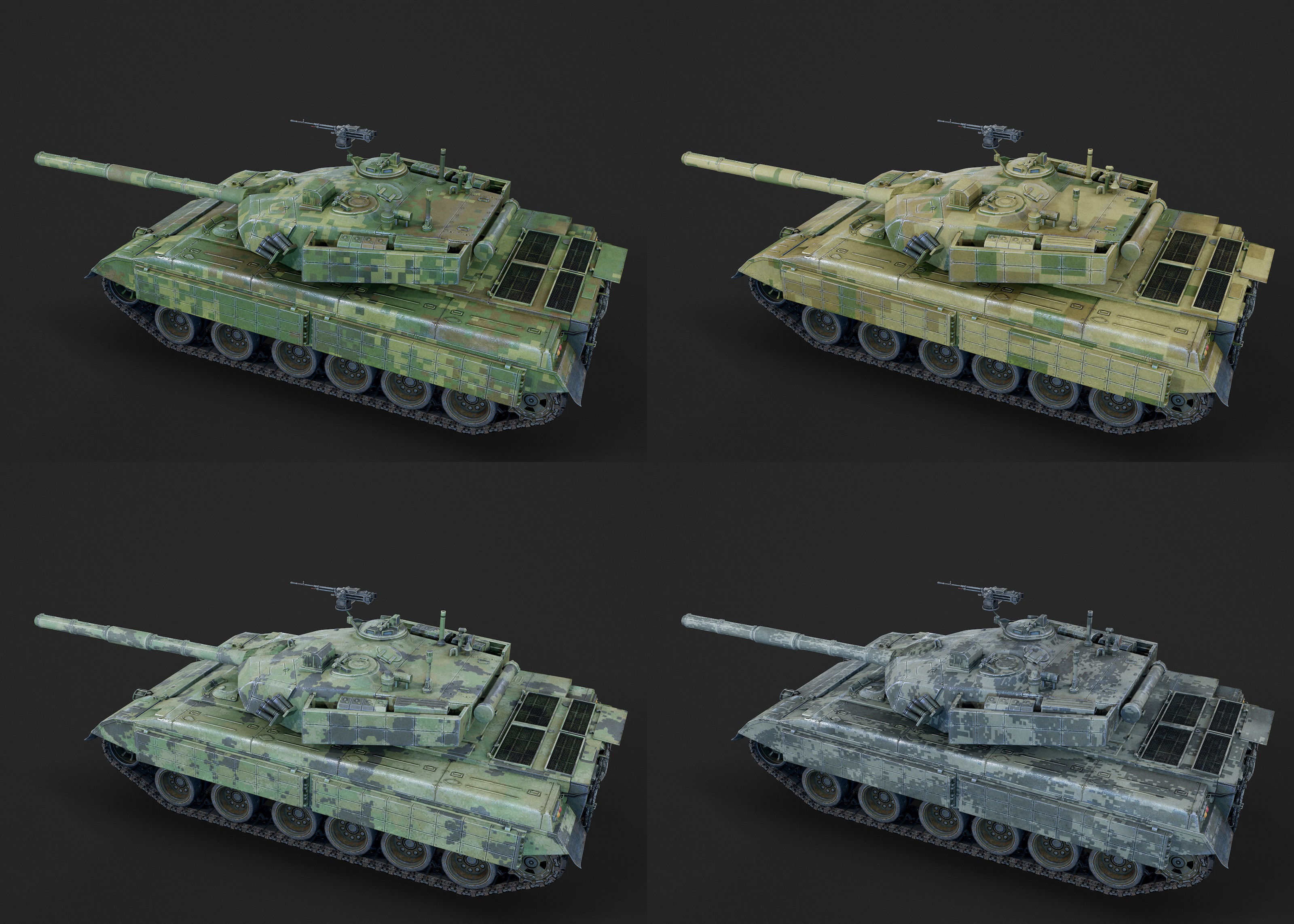 Chinese Army ZTZ96 Main-battle-tank ZTZ96A ZTZ96B 3D model