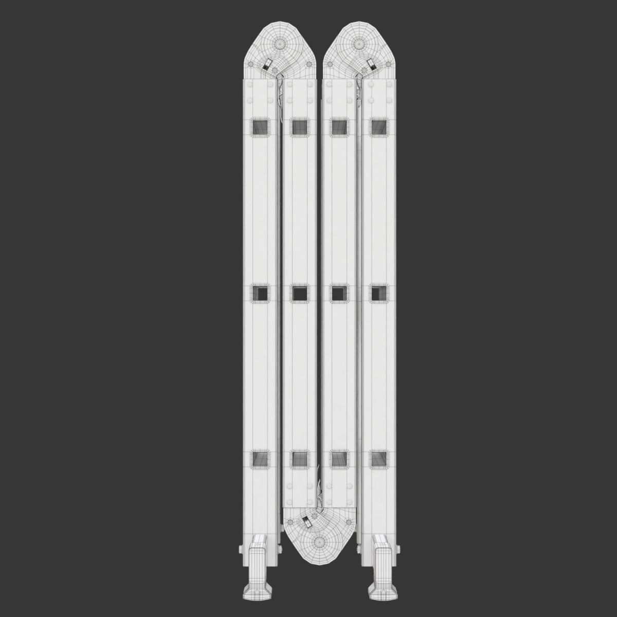 Multifunctional Aluminium Ladder 3D model rigged | CGTrader
