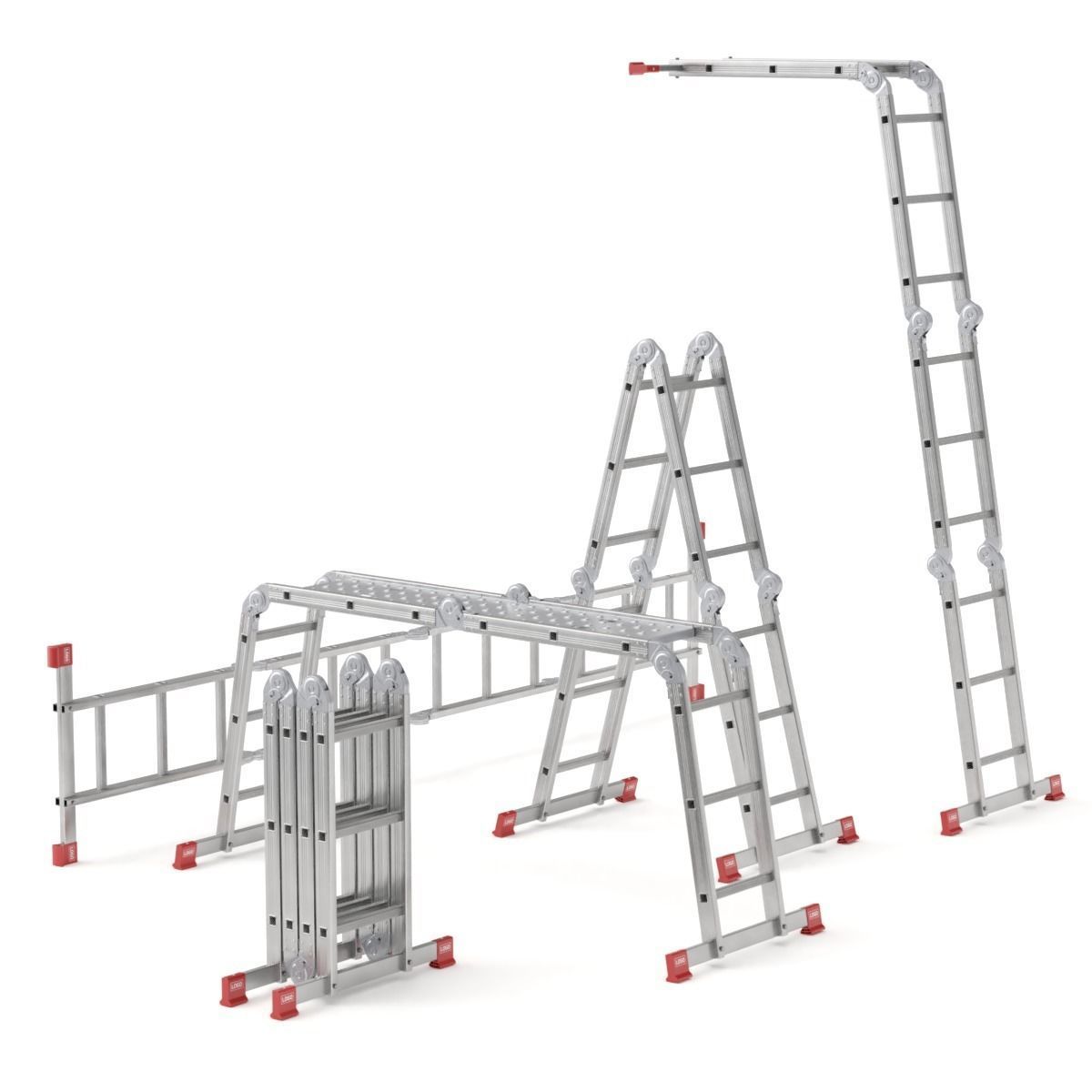 Multifunctional Aluminium Ladder 3D model rigged | CGTrader