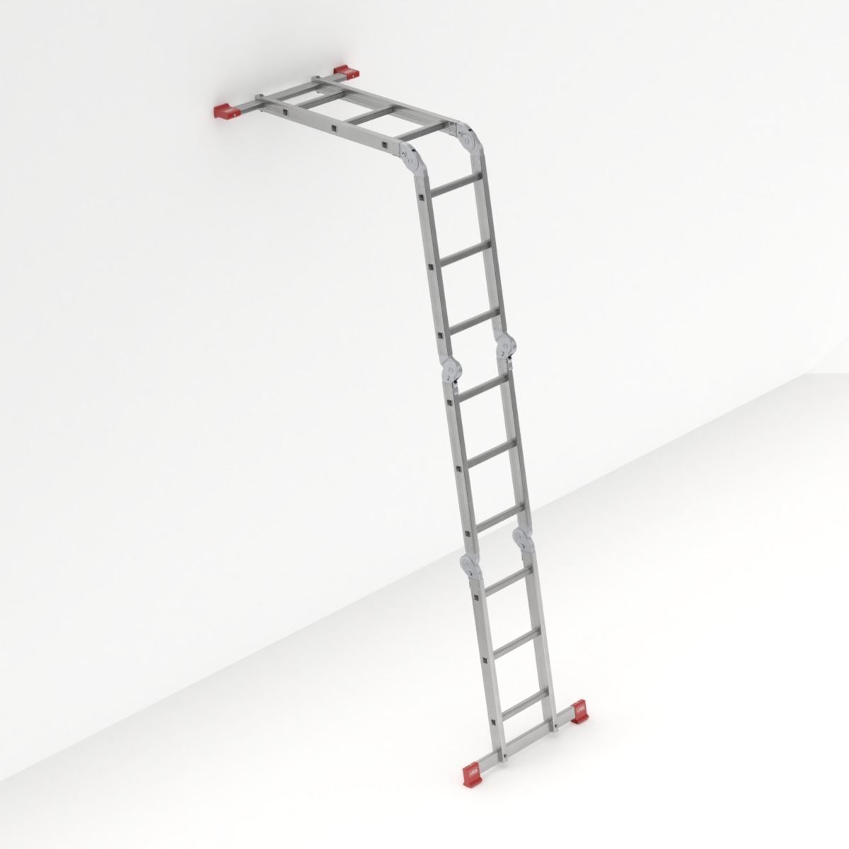 Multifunctional Aluminium Ladder 3D model rigged | CGTrader