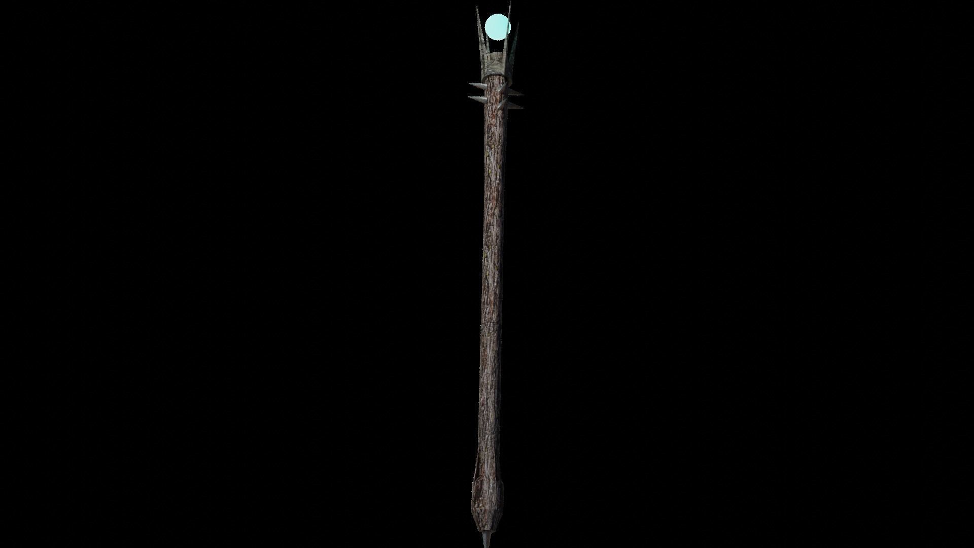 blue orb staff free 3D model | CGTrader
