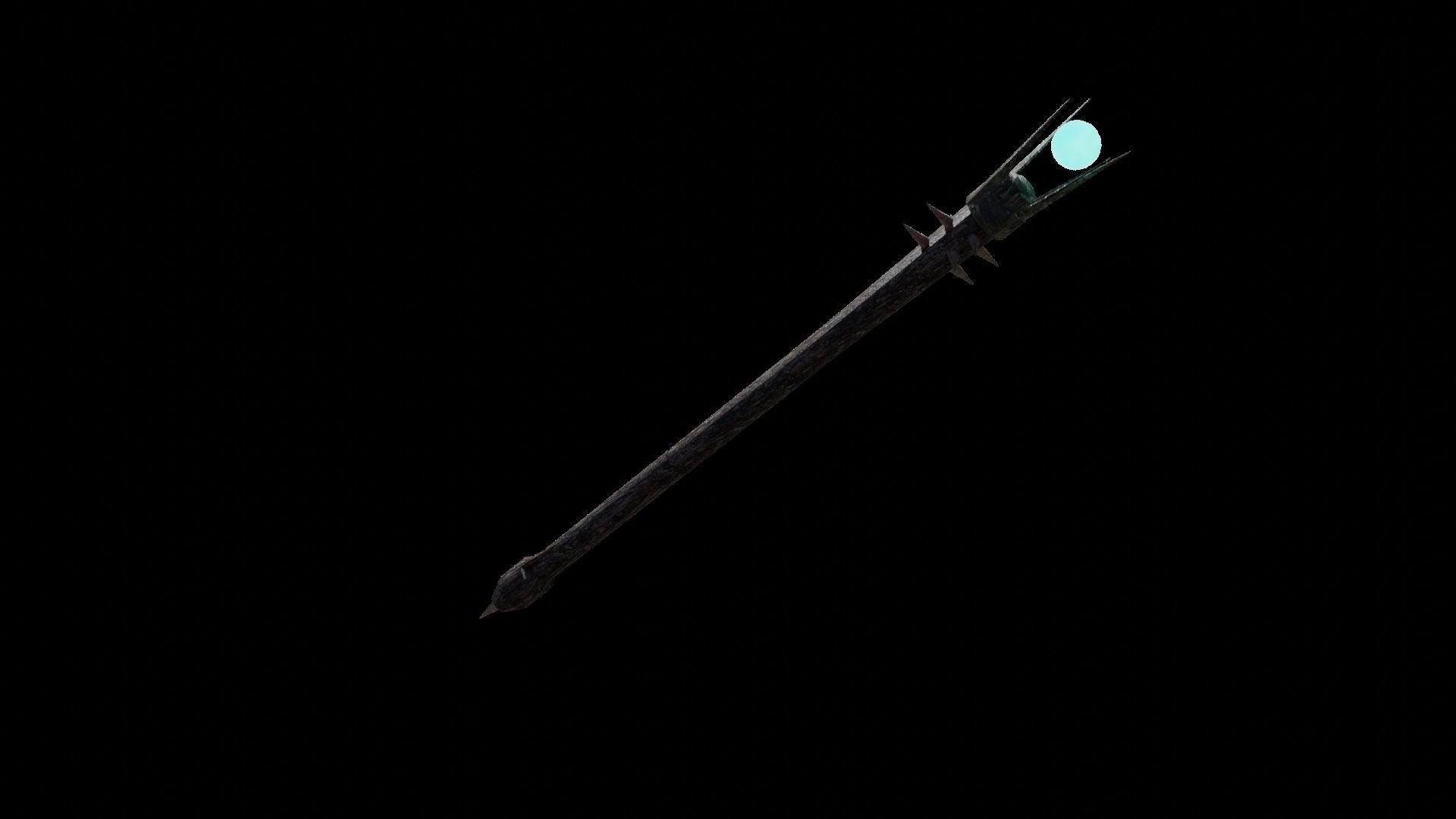 blue orb staff free 3D model | CGTrader