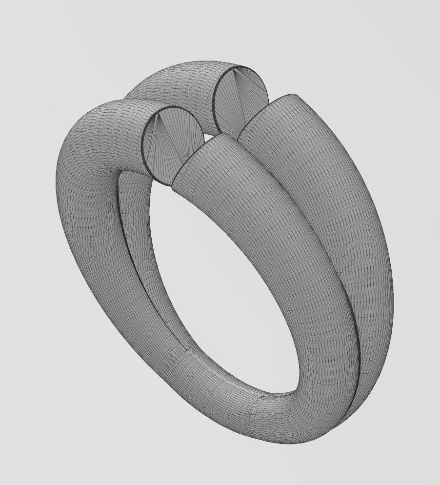 Double Solid twisted conical wire fashion band US size 6to10 3D model ...