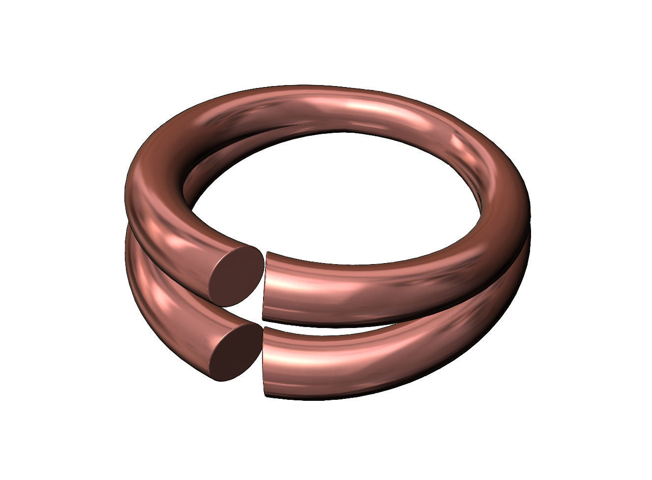 Double Solid twisted conical wire fashion band US size 6to10 3D model ...