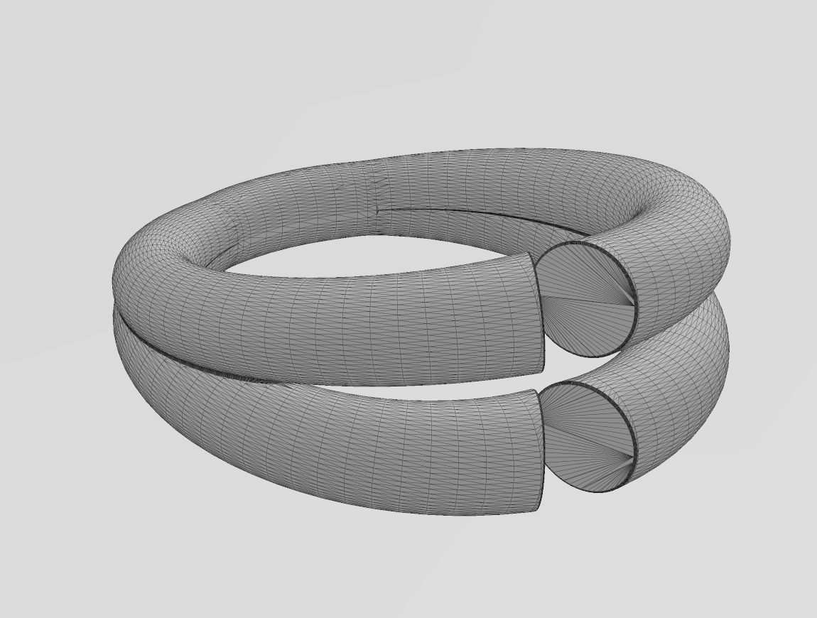 Double Solid twisted conical wire fashion band US size 6to10 3D model ...