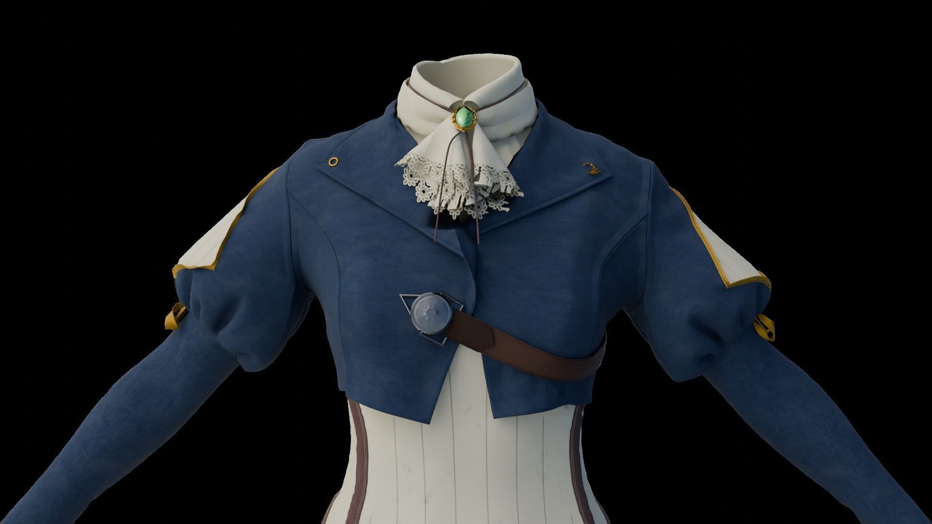 Violet Evergarden Realistic Outfit free 3D model | CGTrader