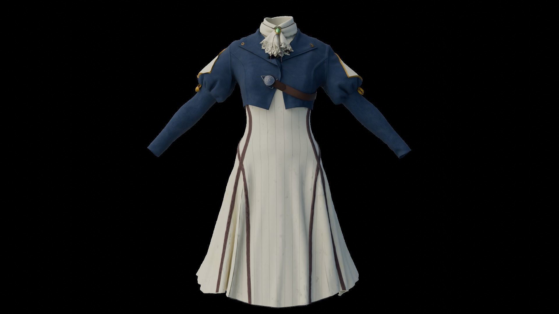 Violet Evergarden Realistic Outfit free 3D model | CGTrader