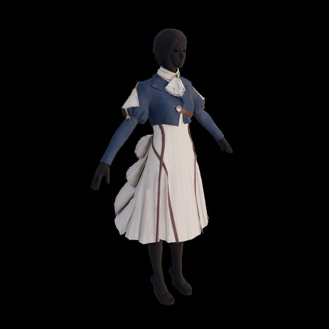 Violet Evergarden Realistic Outfit free 3D model | CGTrader
