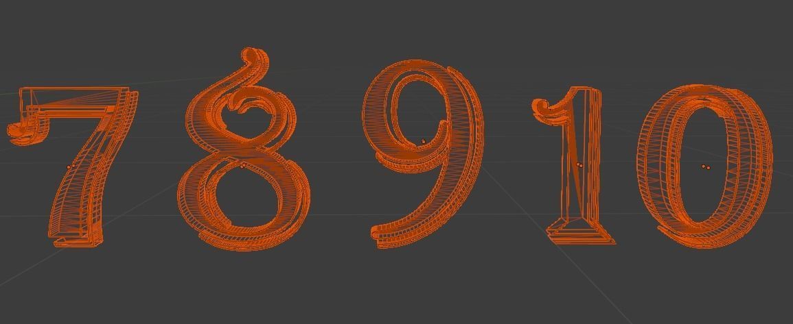 fonts number 1-10 free 3D model | CGTrader