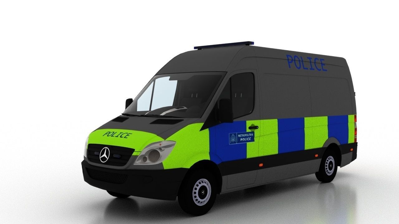 Mercedes Benz Sprinter L2H2 2009 England Police Prison EU 3D model ...