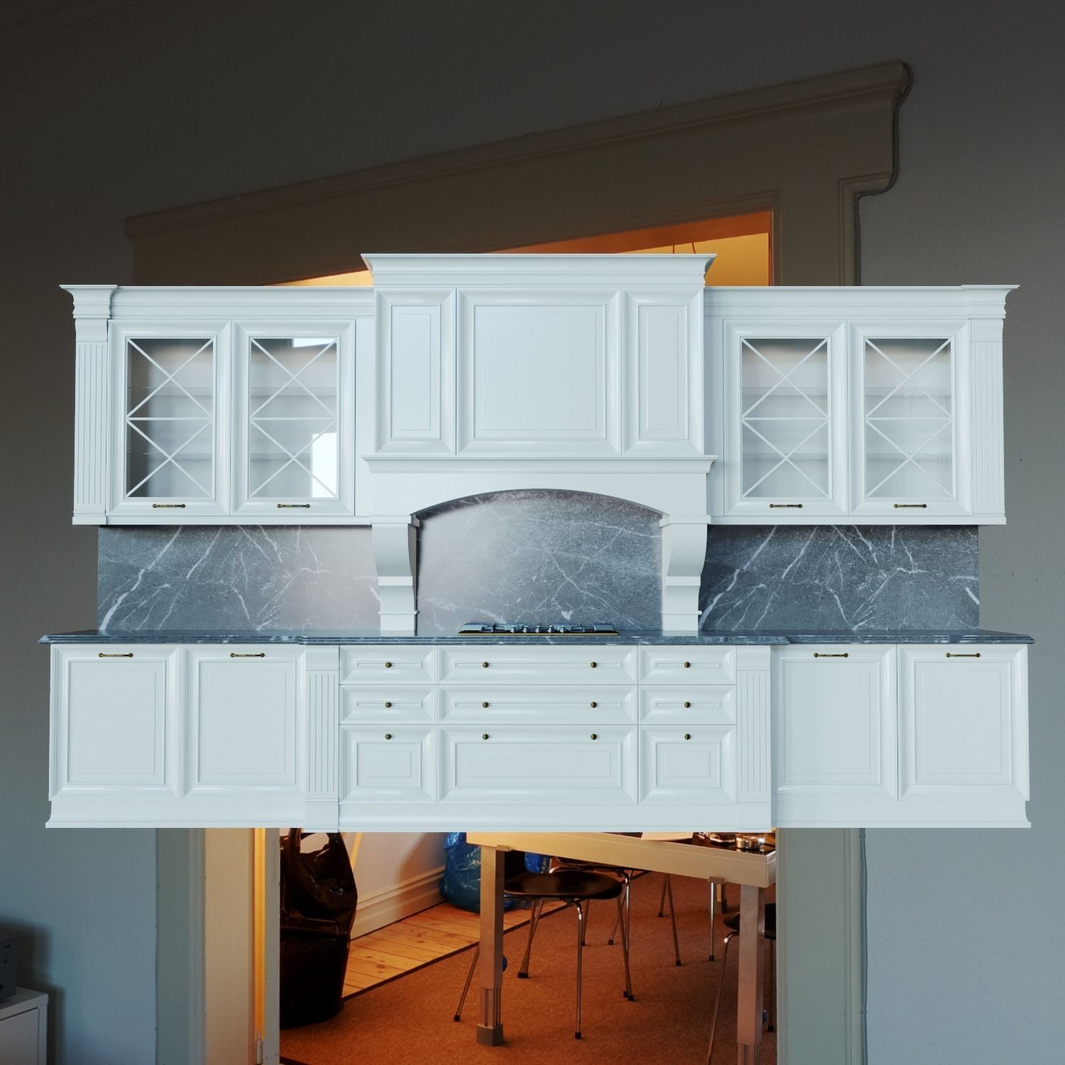 Classic modular kitchen 3D model | CGTrader