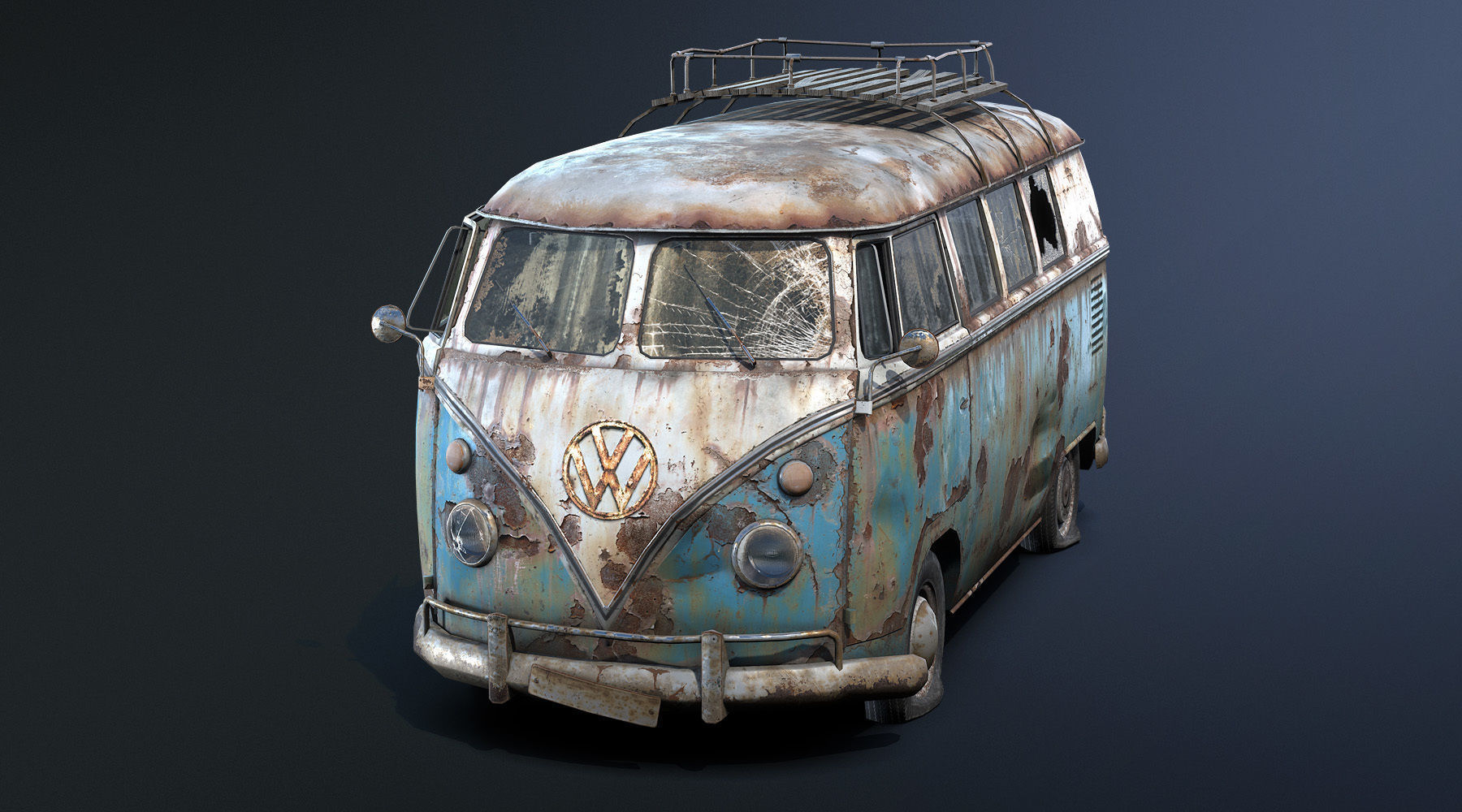 3D model Volkswagen T1 Rusty VR / AR / low-poly | CGTrader