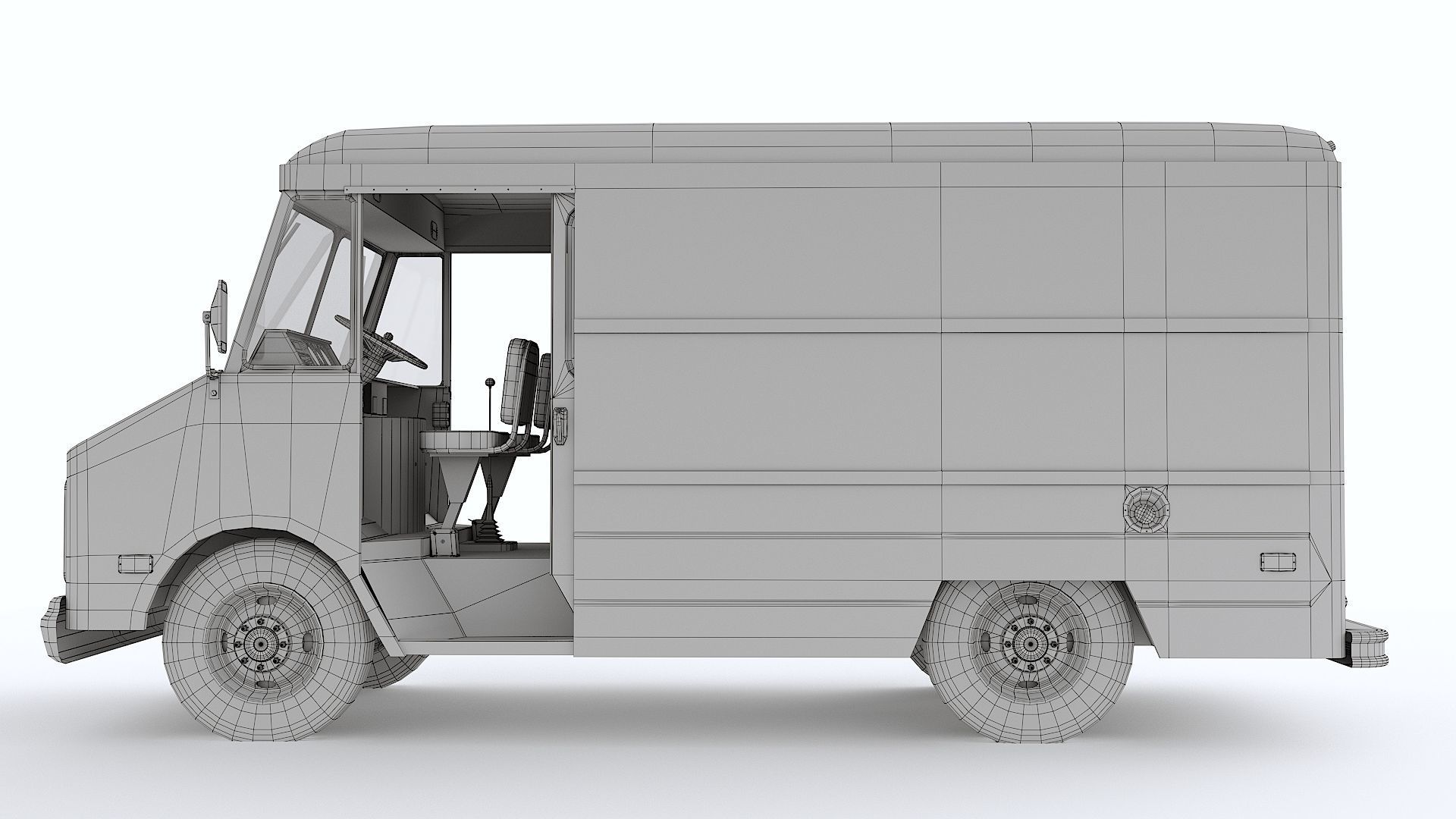 3D model Chevrolet P30 step van Red 1980s VR / AR / low-poly | CGTrader