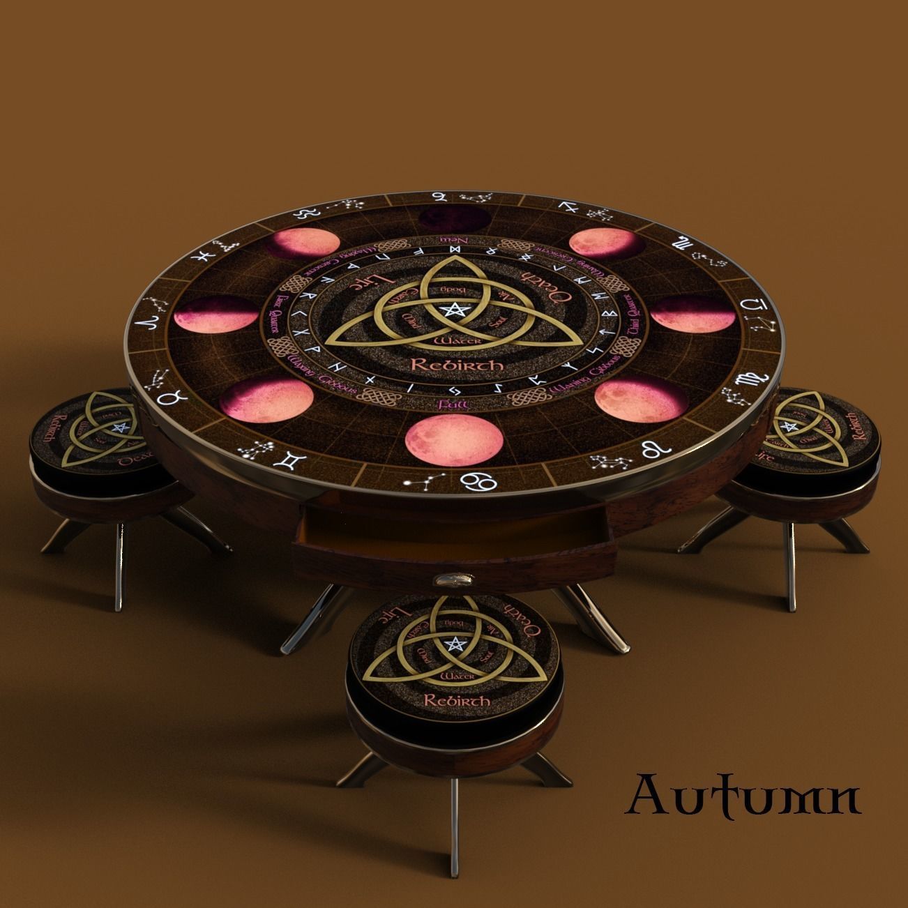 Wicca Table 3D model animated rigged | CGTrader