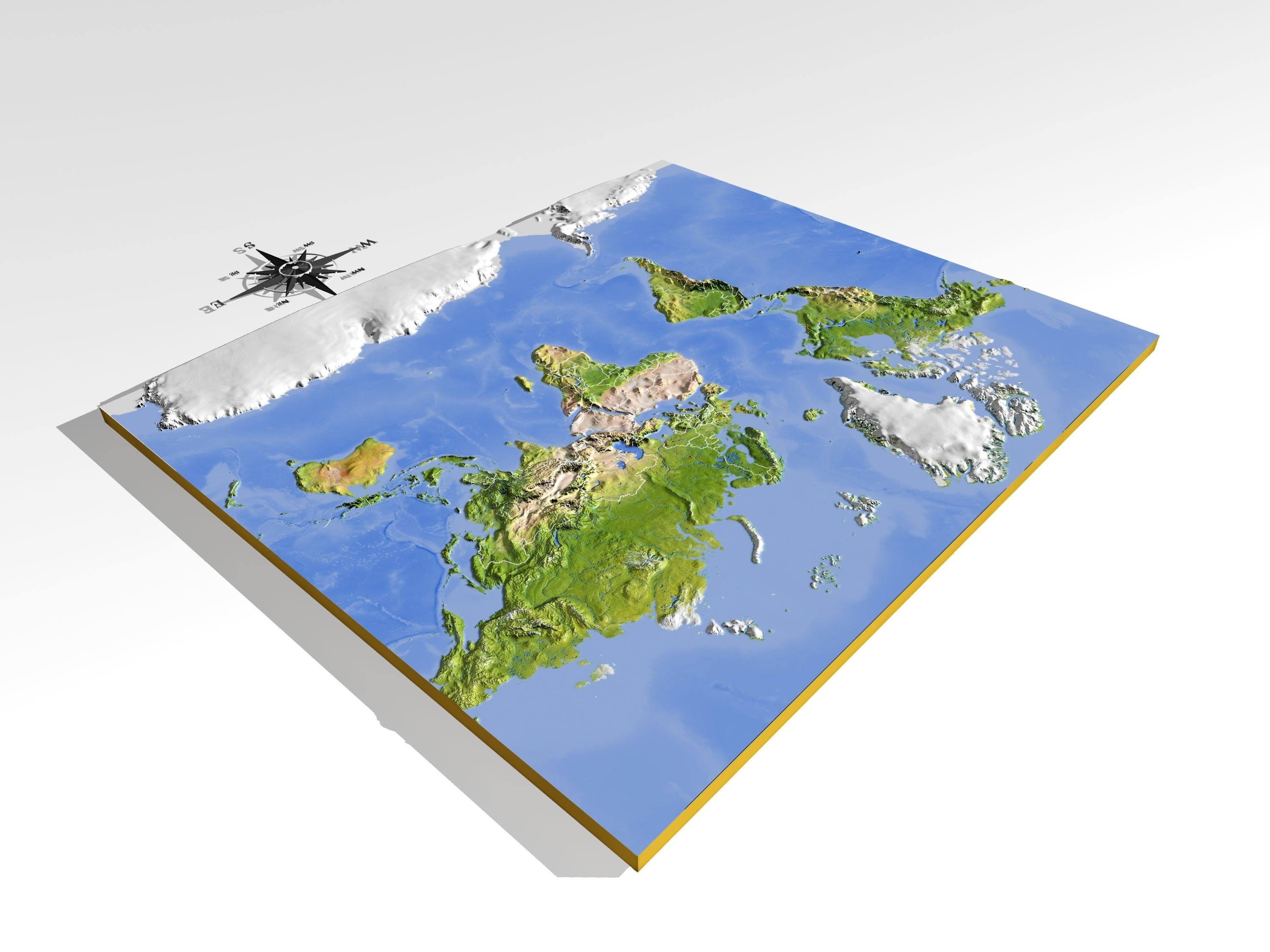 WorldMercator High resolution 3D relief maps 3D model | CGTrader