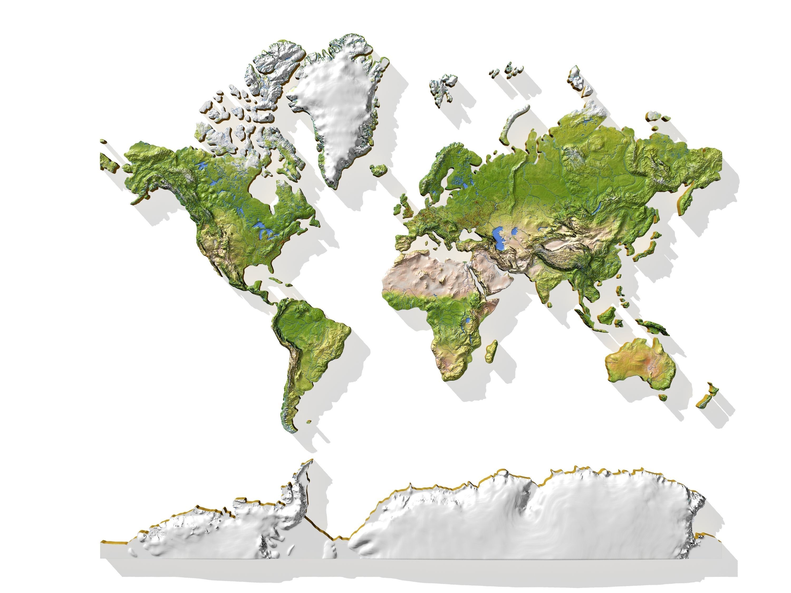 WorldMercator High resolution 3D relief maps 3D model | CGTrader