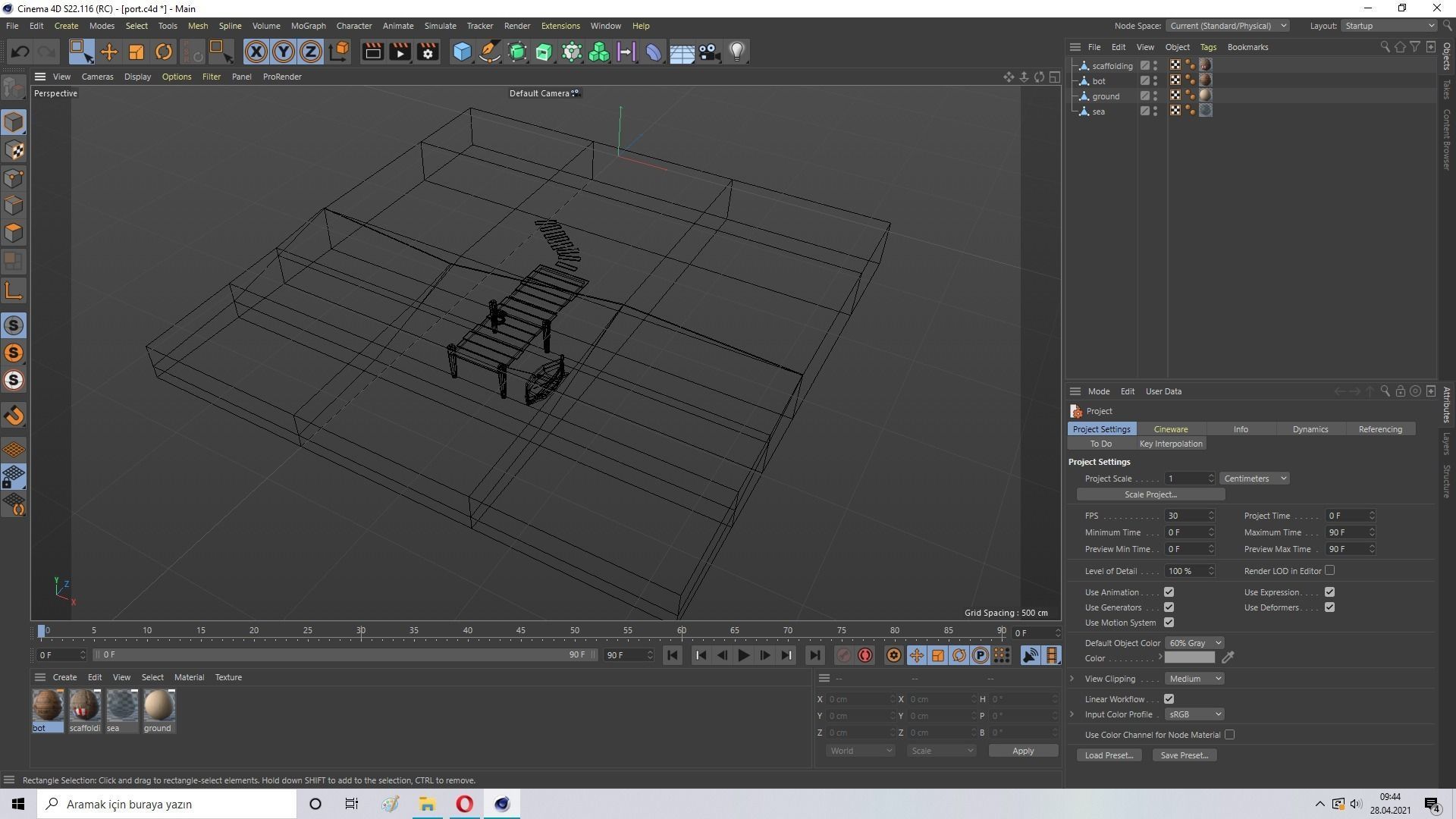 Low Poly Port person on platform in sand free VR / AR / low-poly 3D ...
