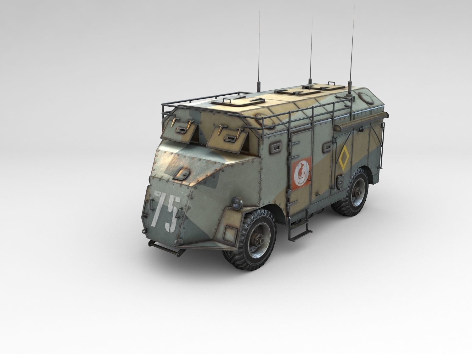 3D model Low Poly AEC Dorchester Armoured Command Vehicle VR / AR / low ...