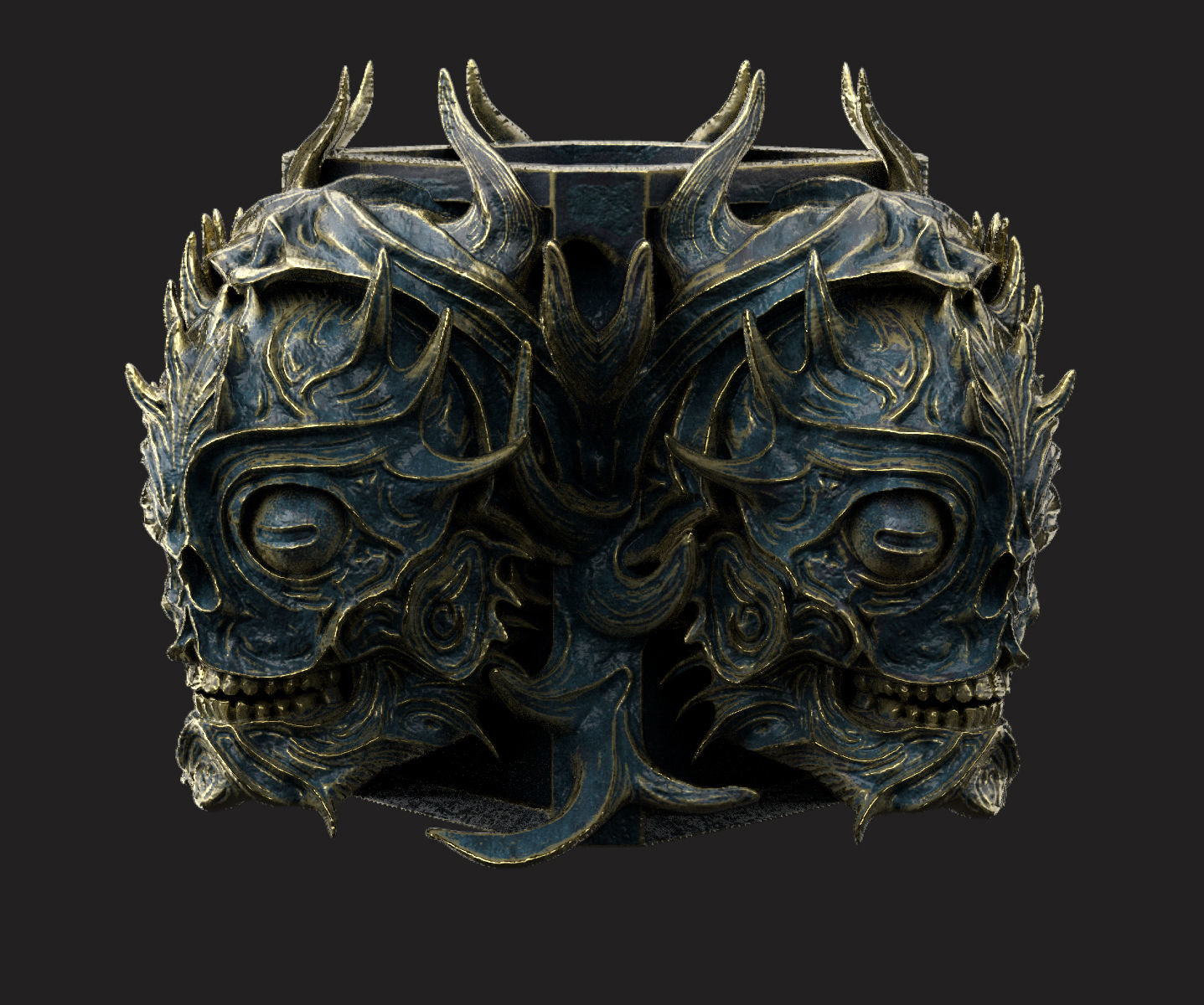 Demon head cauldron or plant pot 3D model | CGTrader