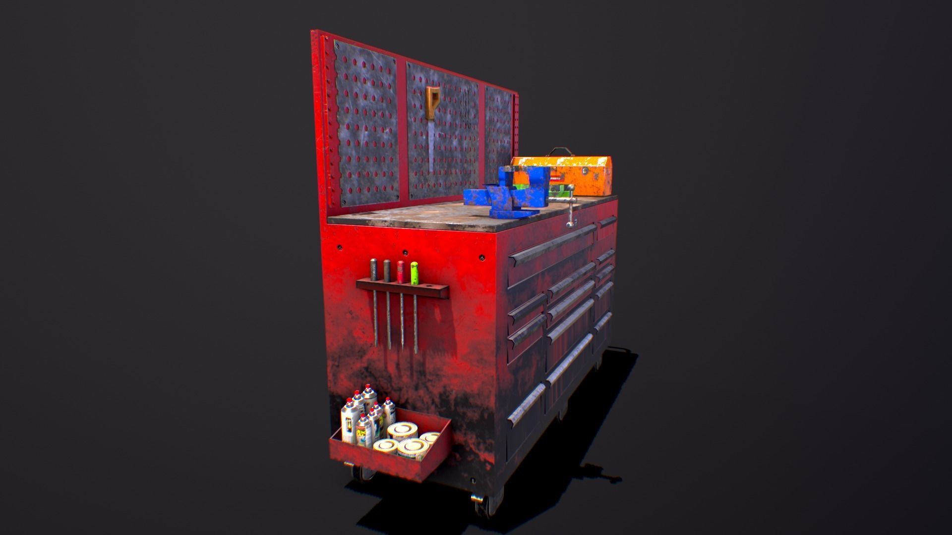 3D model Old Workbench - Game Ready VR / AR / low-poly | CGTrader