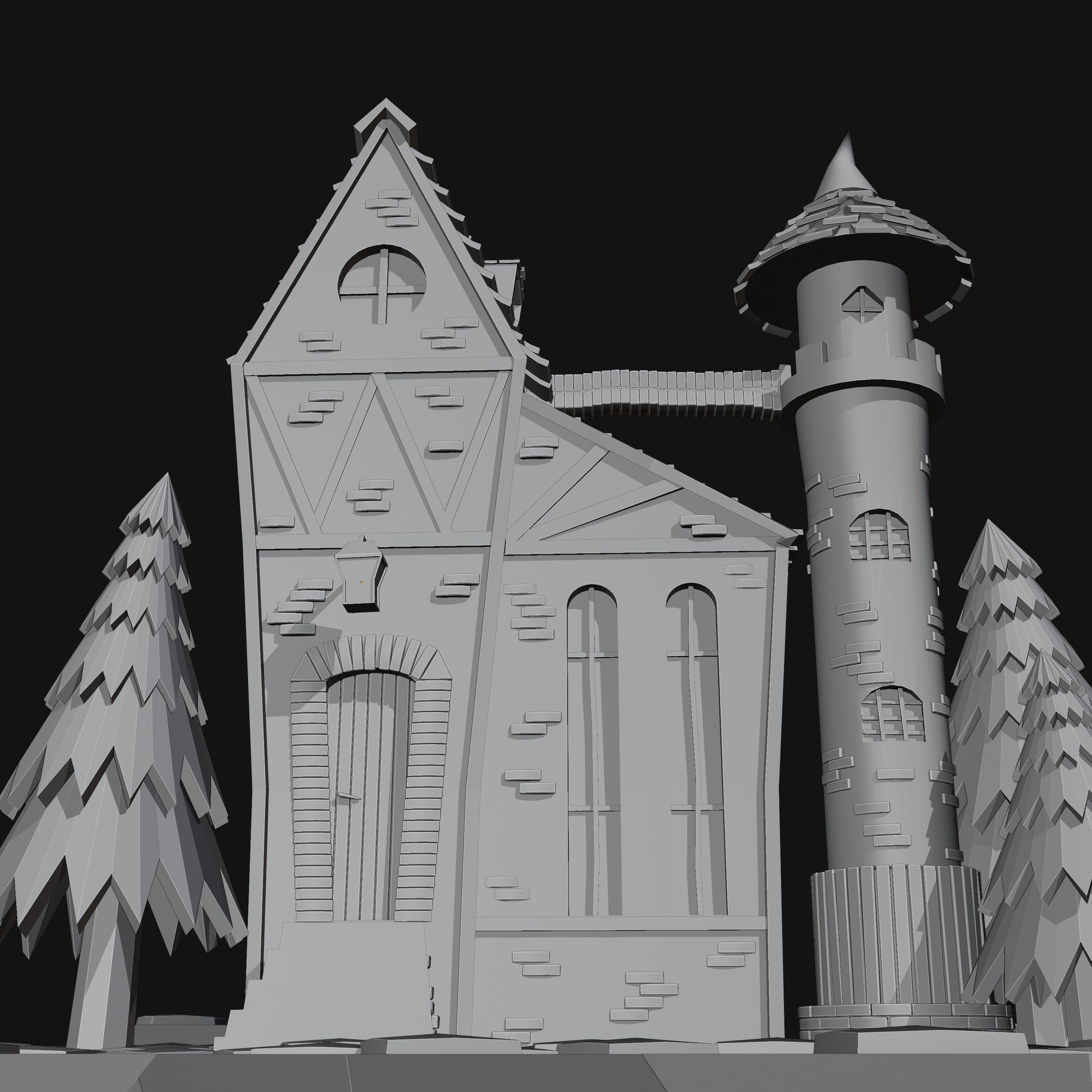 Low poly wizards house free VR / AR / low-poly 3D model | CGTrader