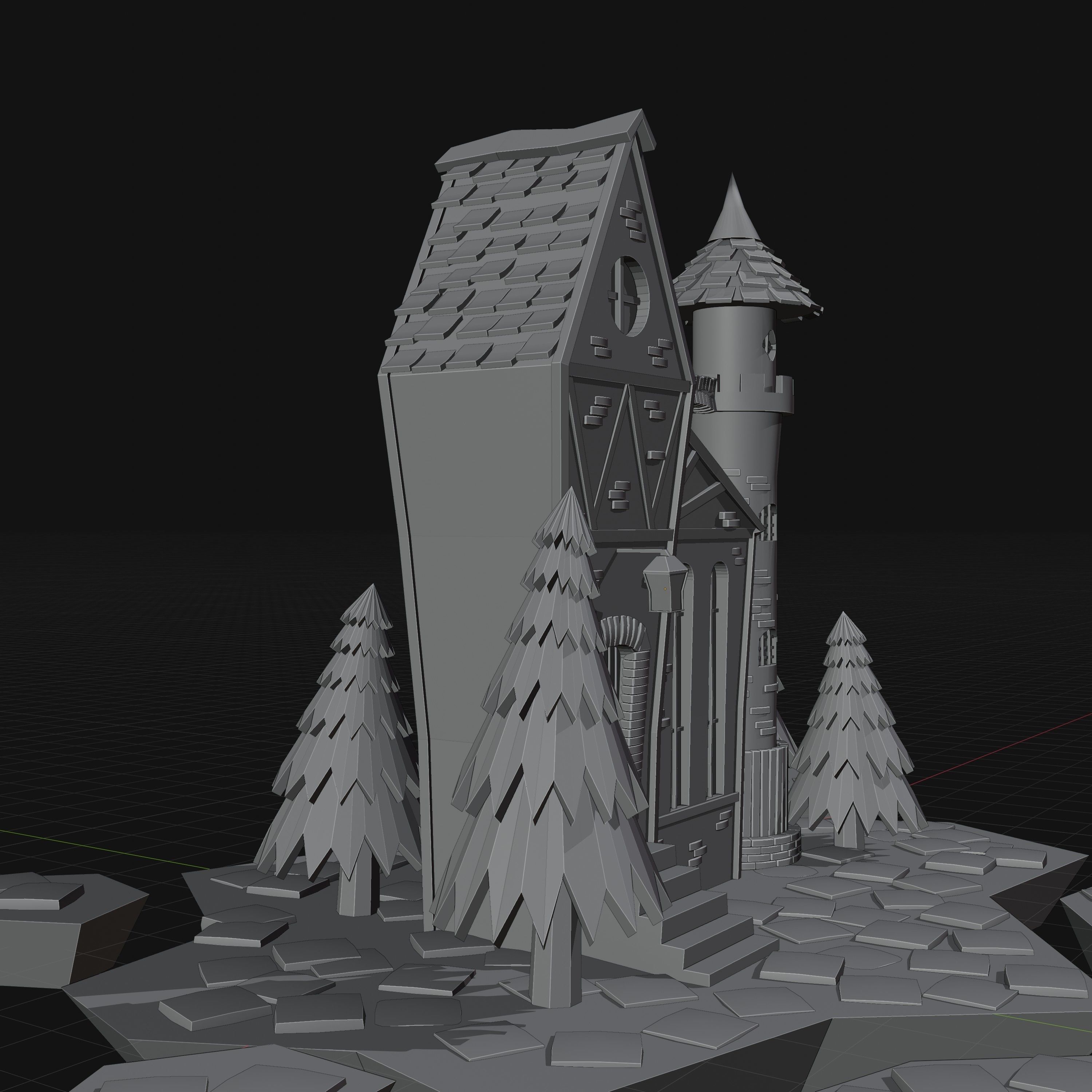 Low poly wizards house free VR / AR / low-poly 3D model | CGTrader