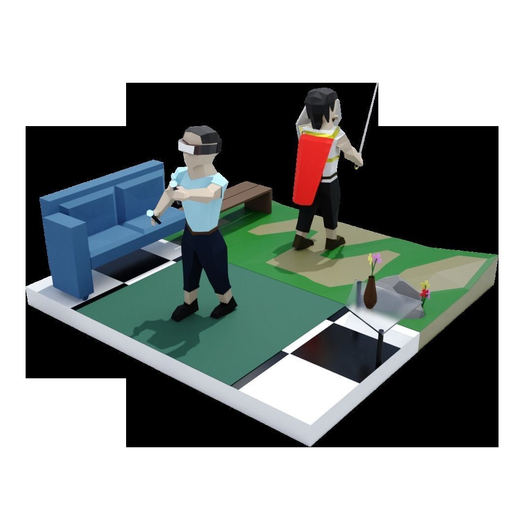 3D model VR Game Playing VR / AR / low-poly | CGTrader