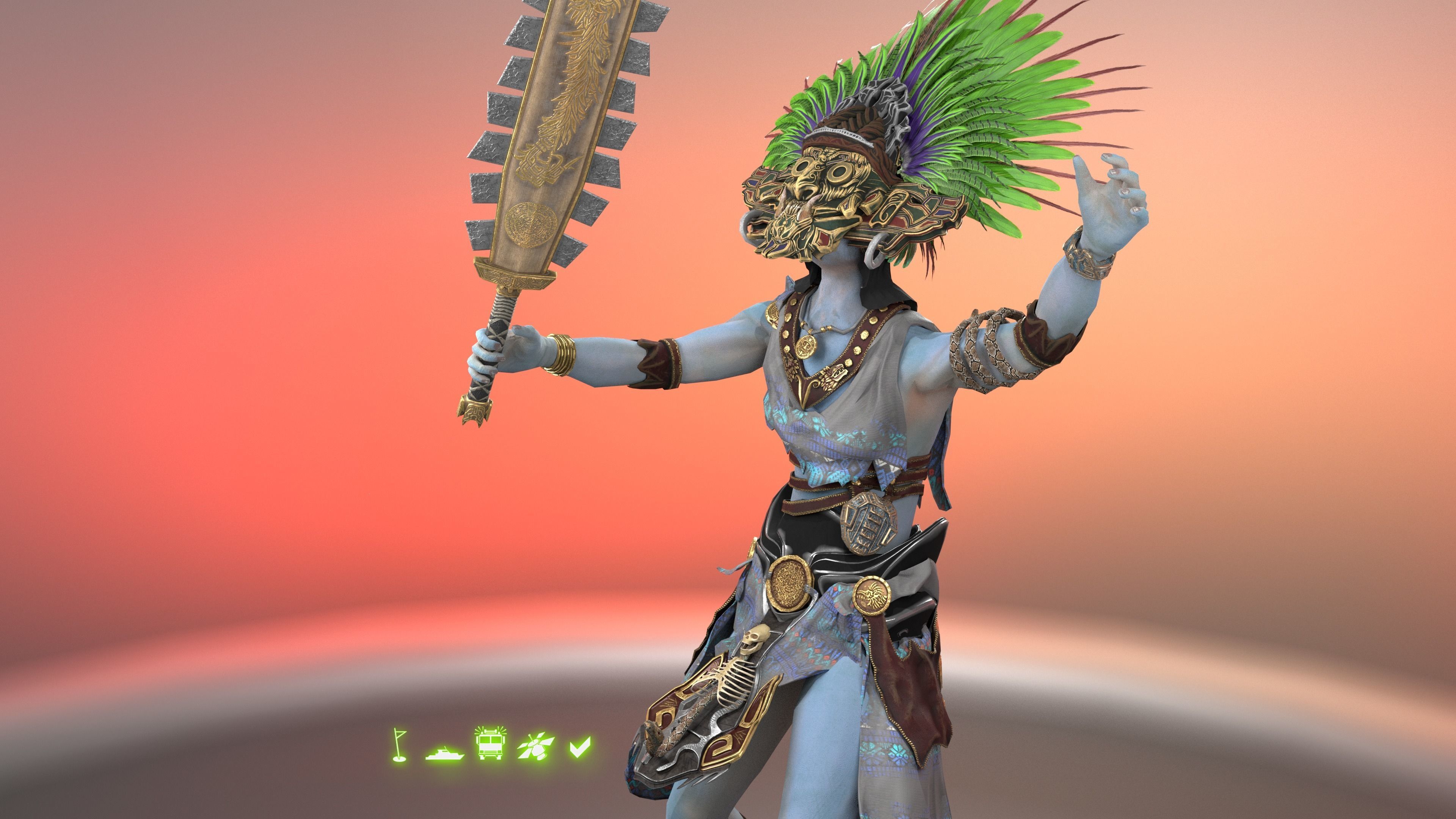 3D model Tlaloc the Aztec God of Rain VR / AR / low-poly | CGTrader