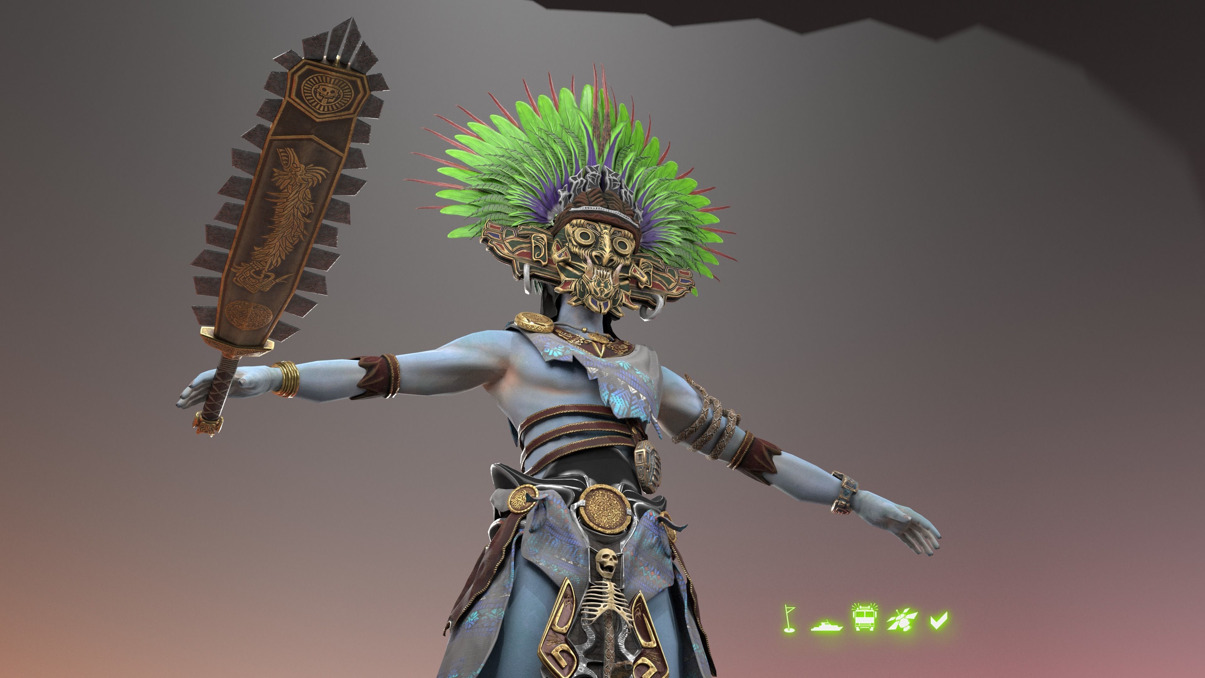 3D model Tlaloc the Aztec God of Rain VR / AR / low-poly | CGTrader