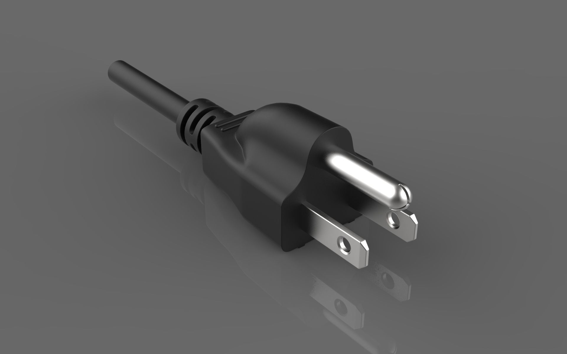 Power Cable 3 Pin plug 3D model | CGTrader
