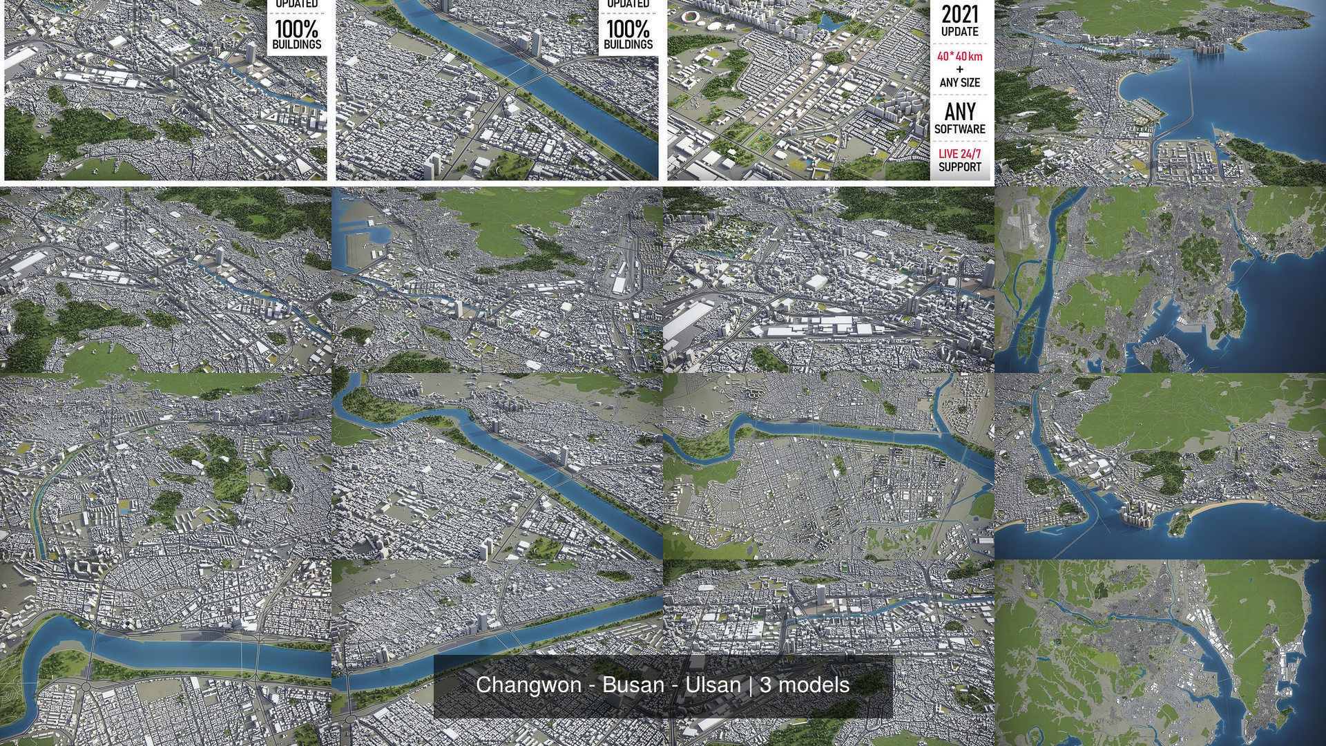 3D Model Collection Changwon - Busan - Ulsan VR / AR / low-poly | CGTrader