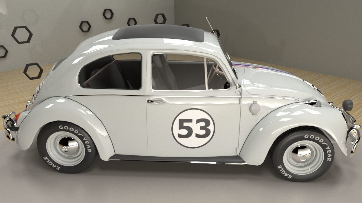 Volkswagen beetle herbie 1963 3D model | CGTrader